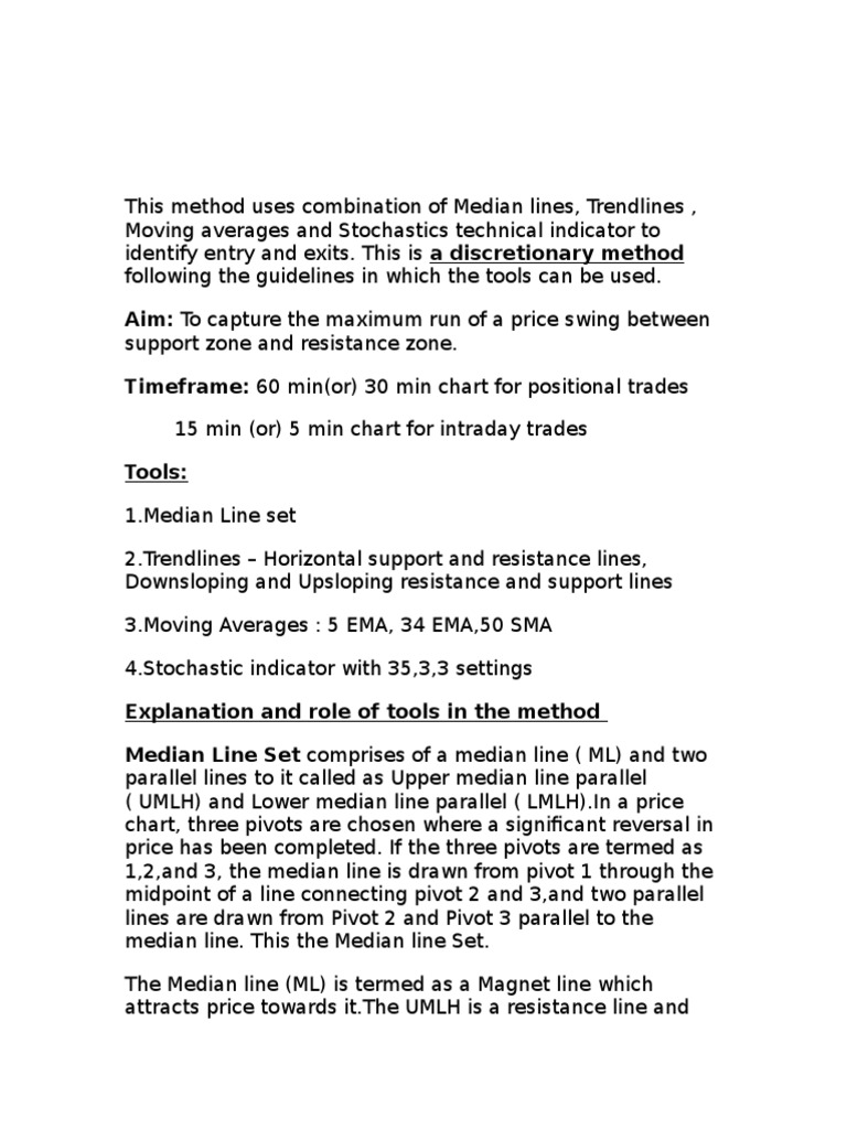 Median Lines Swing Trading 229 | PDF | Moving Average | Line (Geometry)