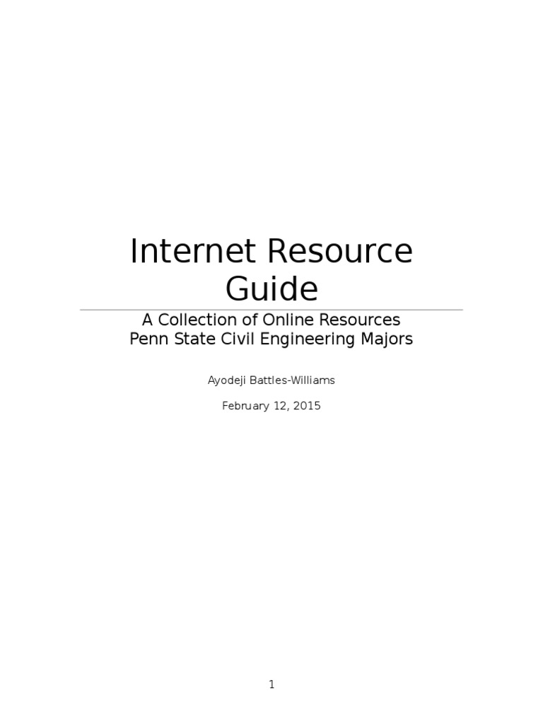 English 202C Final Draft Internet Resource Guide | PDF | Engineer ...