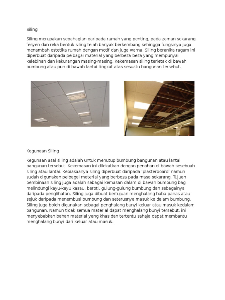 Jenis dan Pemasangan Siling Rumah | PDF