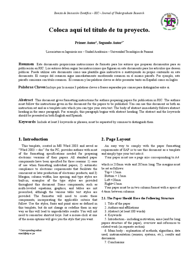 Template - RIC | PDF | Transmission Control Protocol | Typefaces