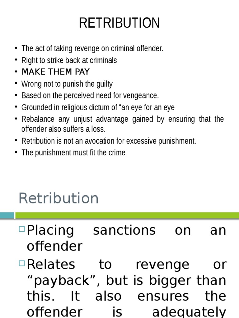 Retribution | PDF | Deterrence (Legal) | Punishments