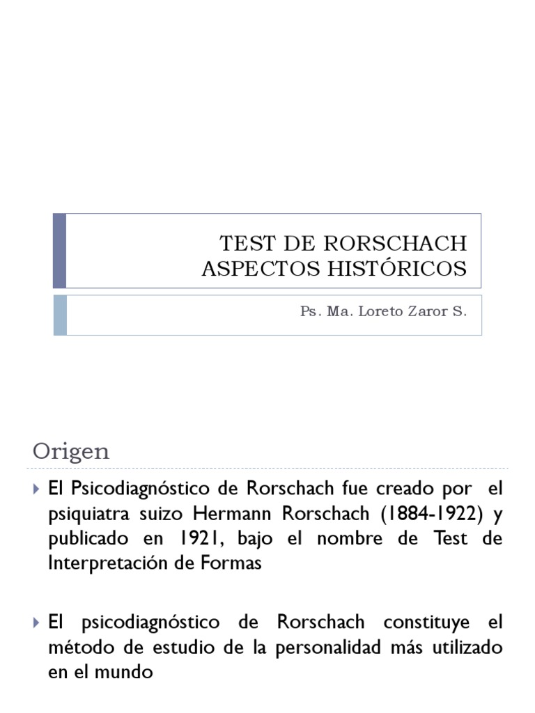 Test de Rorschach | PDF | Percepción | Validez (Estadísticas)