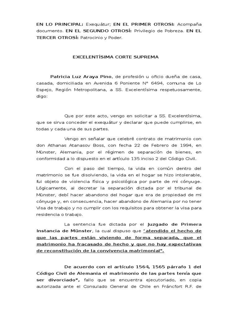 EXEQUÁTUR | PDF | Divorcio | Sentencia (Ley)