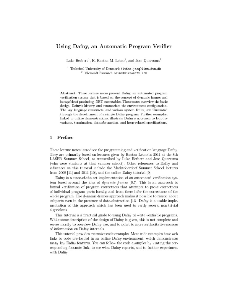 DafnyLectureNotes PDF | PDF | Control Flow | Subroutine DafnyLectureNotes PDF | PDF | Control Flow | Subroutine