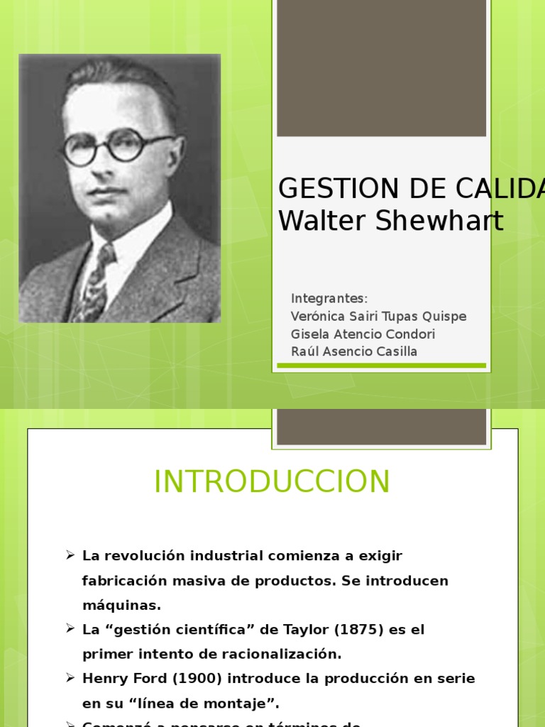 Control Estadístico de Calidad Shewhart | PDF | Estadísticas | Calidad ...