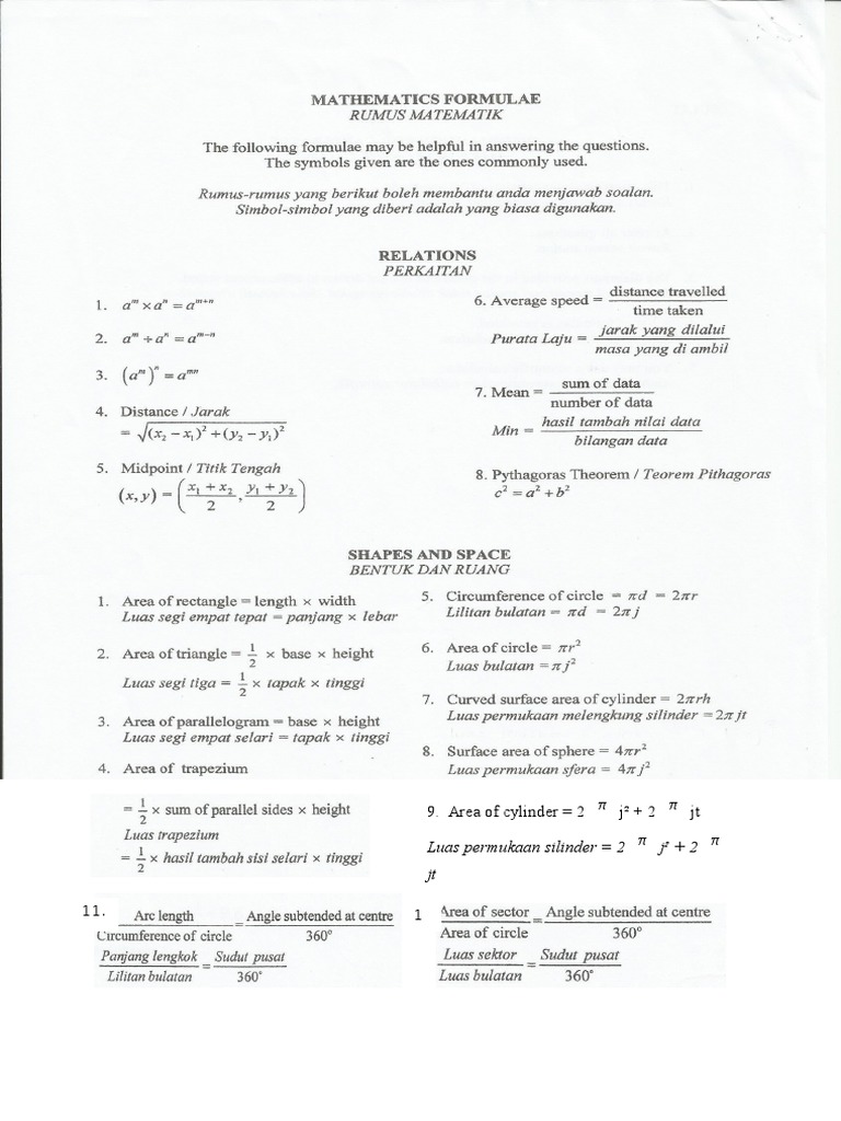 Formula Maths | PDF