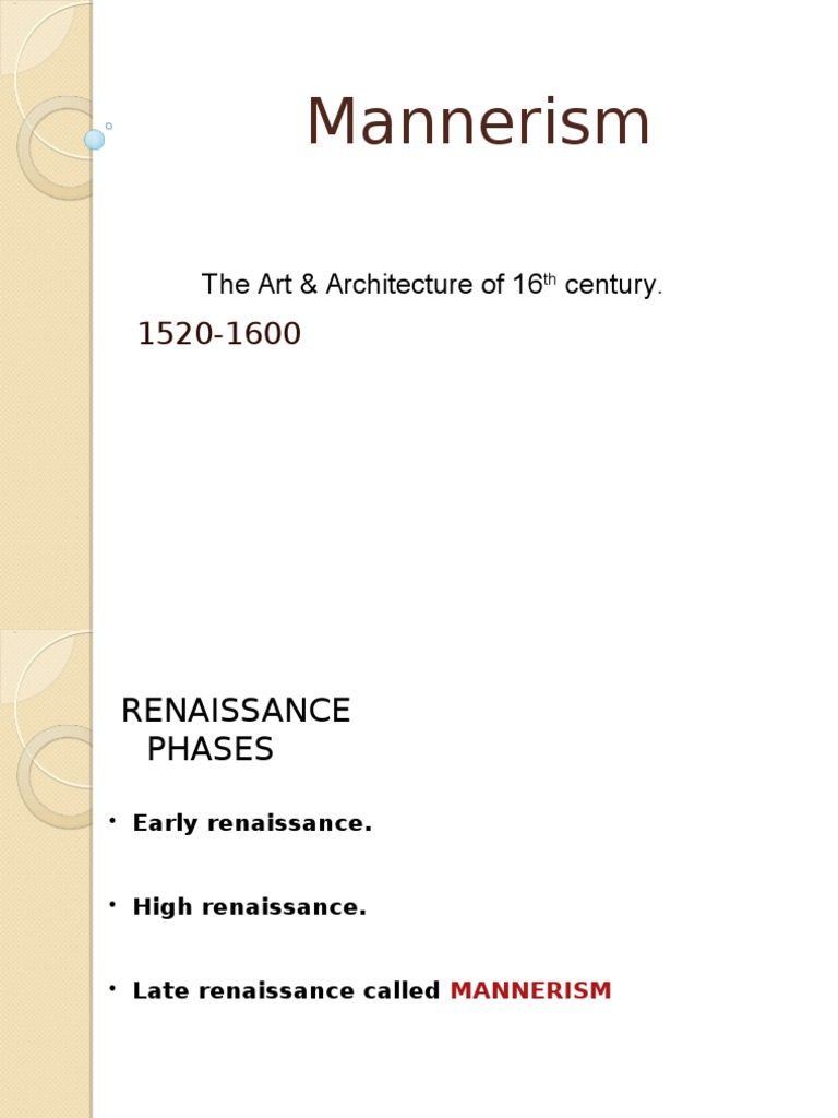 Mannerism Art and Architecture 1520-1600 | PDF | Architectural Design ...