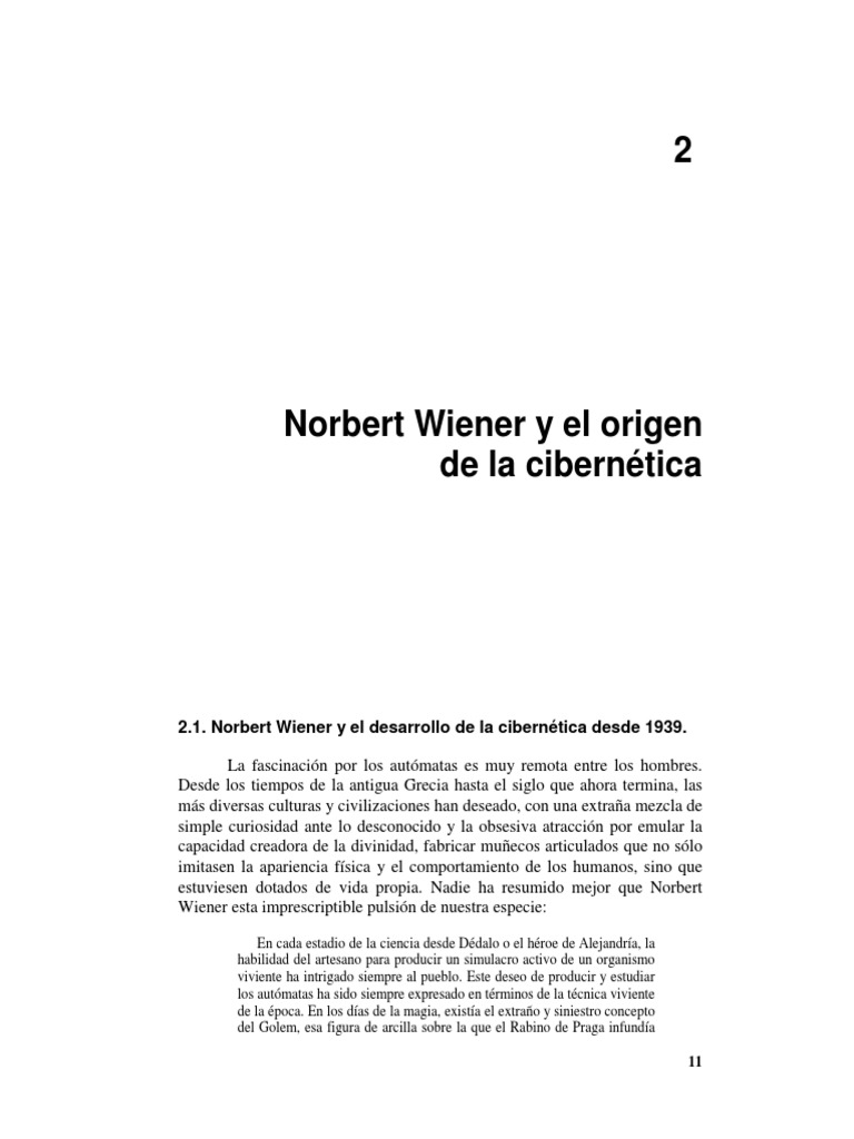 Norbert Weiner Cibernética | PDF | Adultos jóvenes