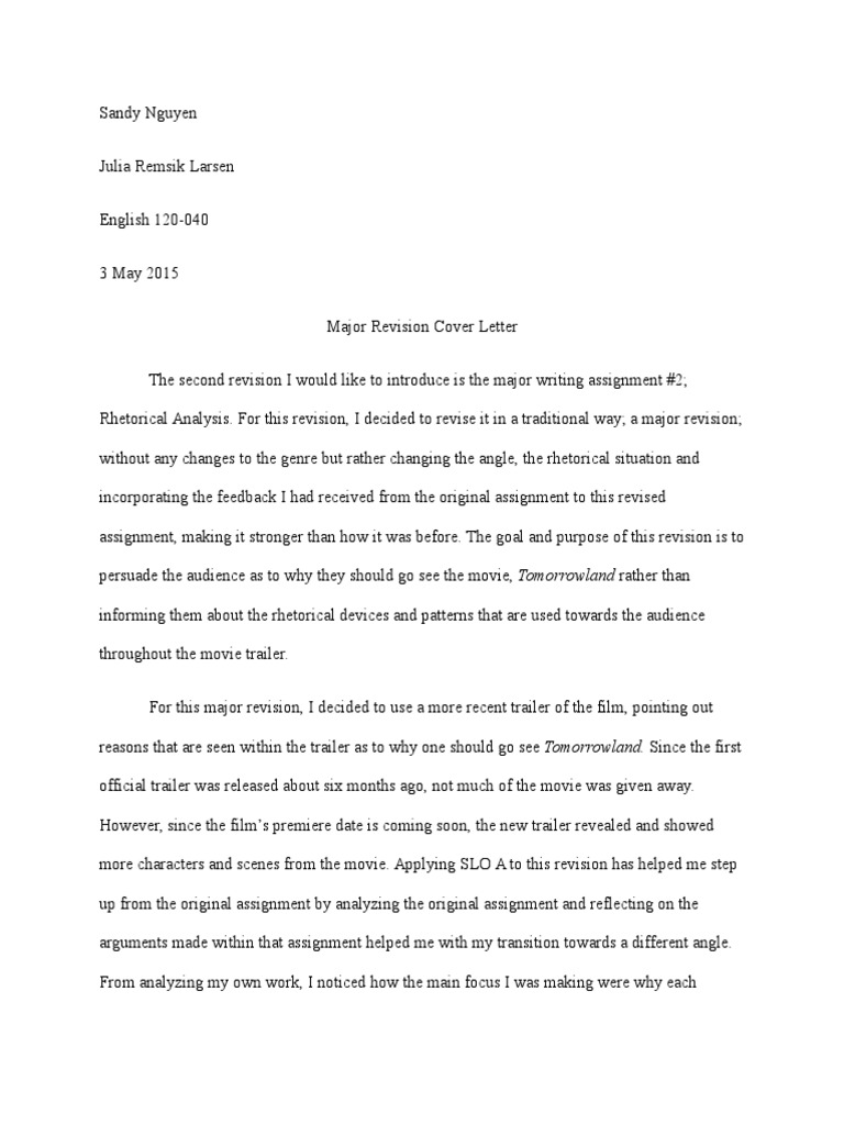 Cover Letter Revised Resume + Cover Letter Editing And Revision For
