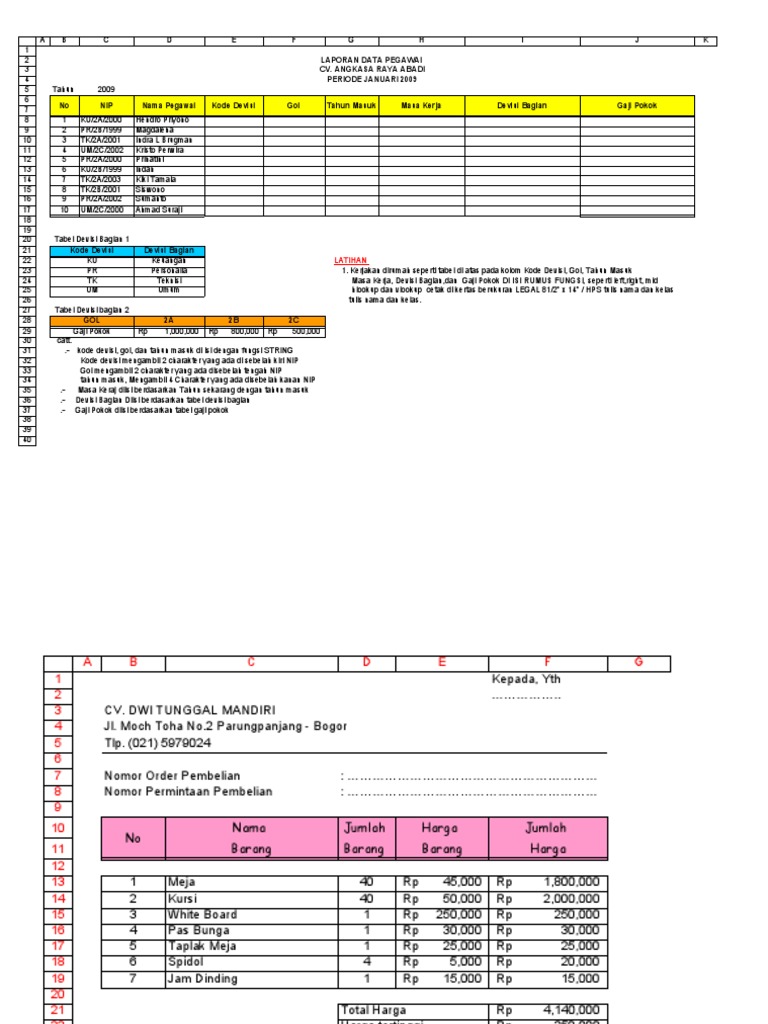 Bahan Praktek Excel | PDF