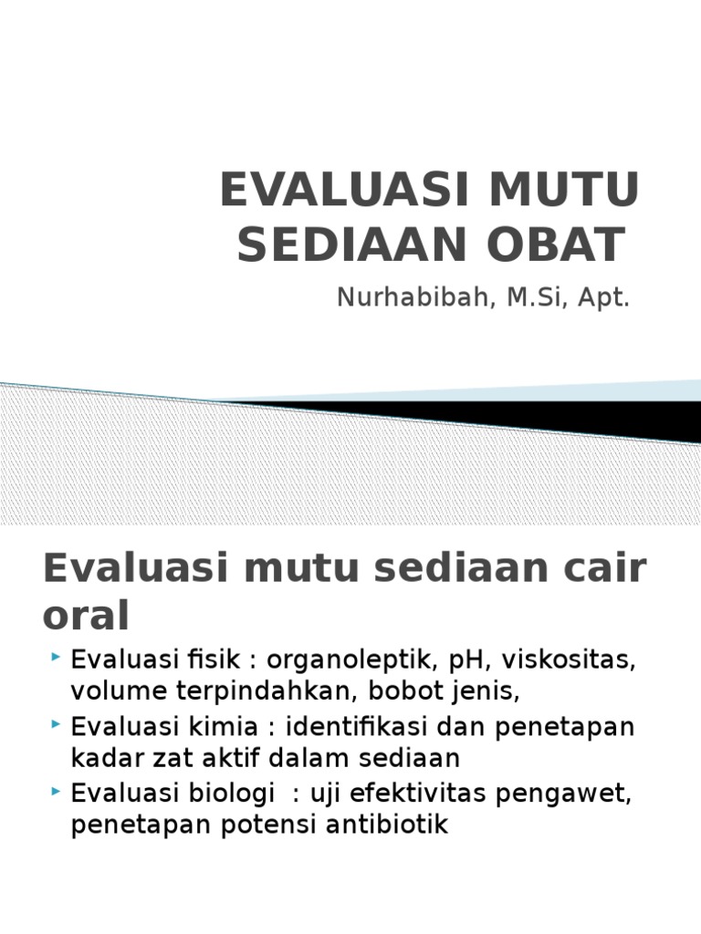 Evaluasi Mutu Sediaan Liquid Oral | PDF