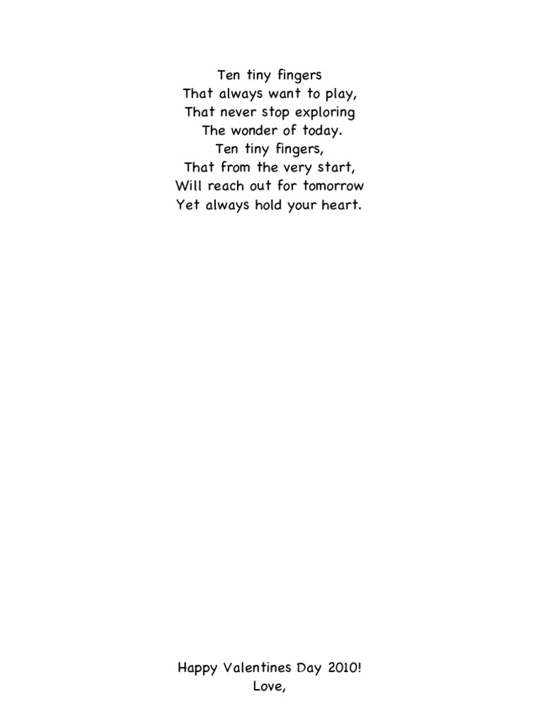 Handprint Poem | PDF | Cooking, Food & Wine