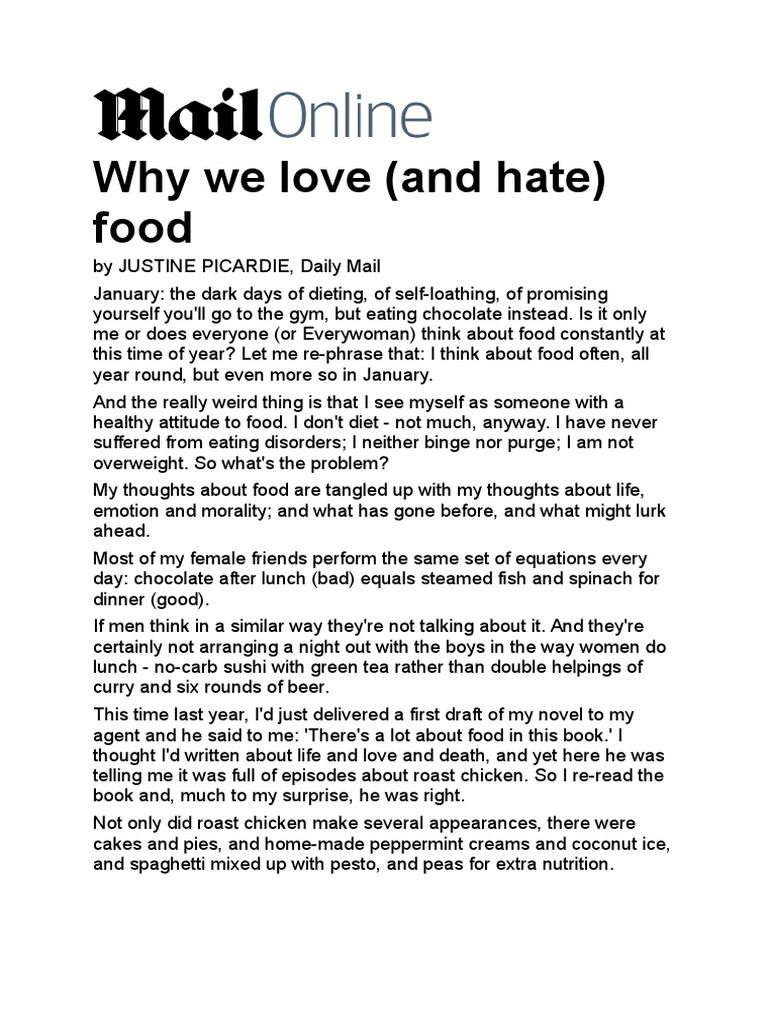 Why We Love (And Hate) Food | PDF | Obesity | Eating Behaviors Of Humans