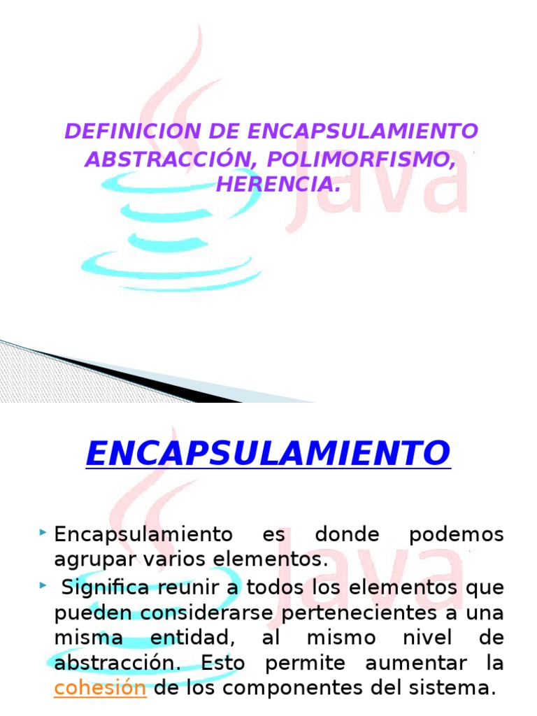 Encapsulamiento Java | Descargar gratis PDF | Herencia (Programación ...