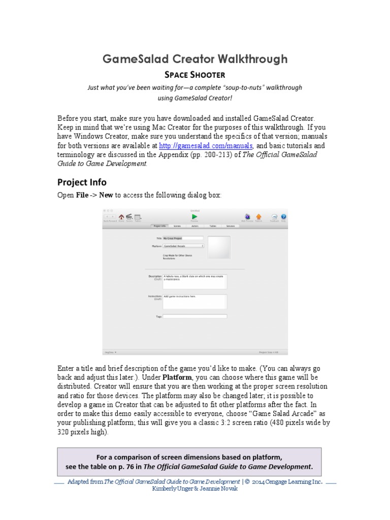GameSalad Creator Walkthrough | PDF | Tab (Gui) | Video Game Development
