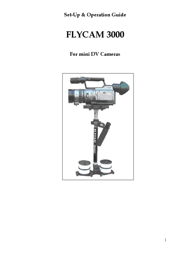 Manual Flycam 3000 Videopro | PDF | Camera | Tripod (Photography)