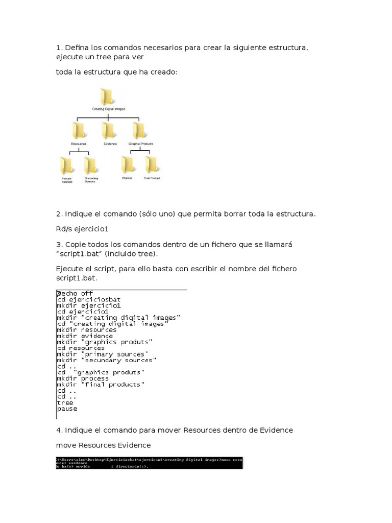 Comandos Basicos Bat Pdf Archivo De Computadora Informática