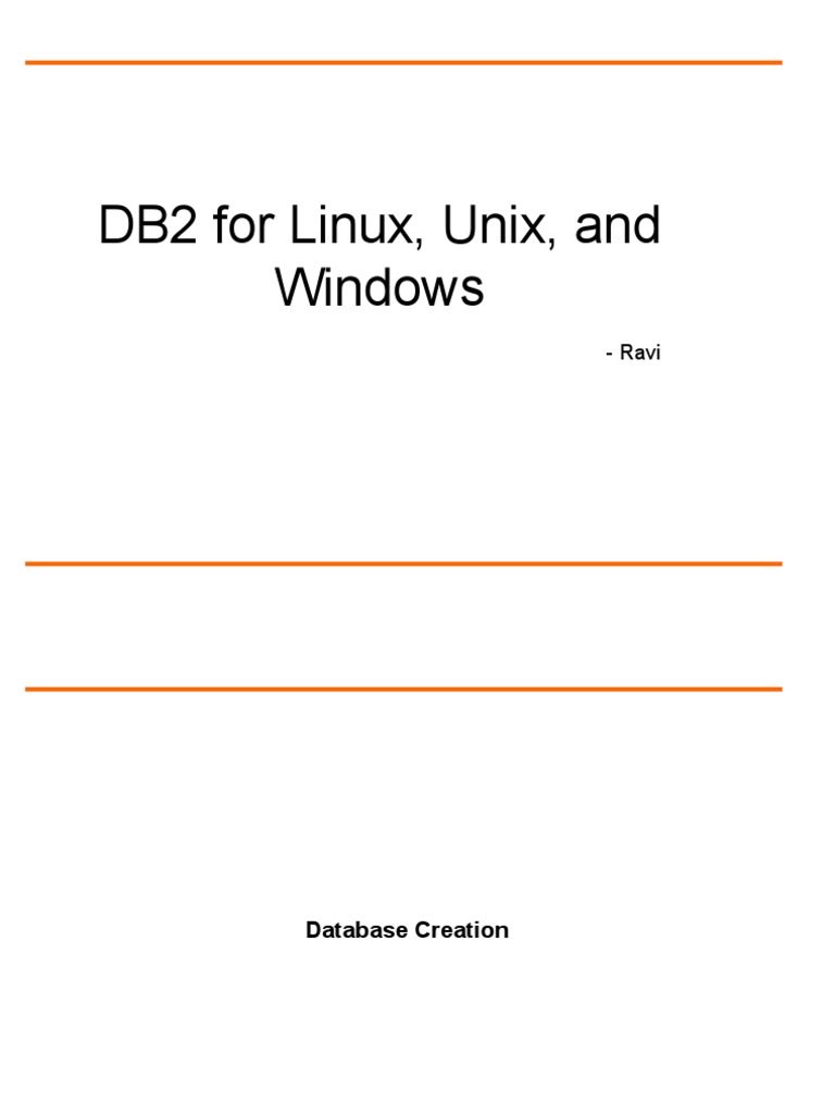 IBM DB2 LUW/UDB: Database Creation | PDF | Databases | Computer File