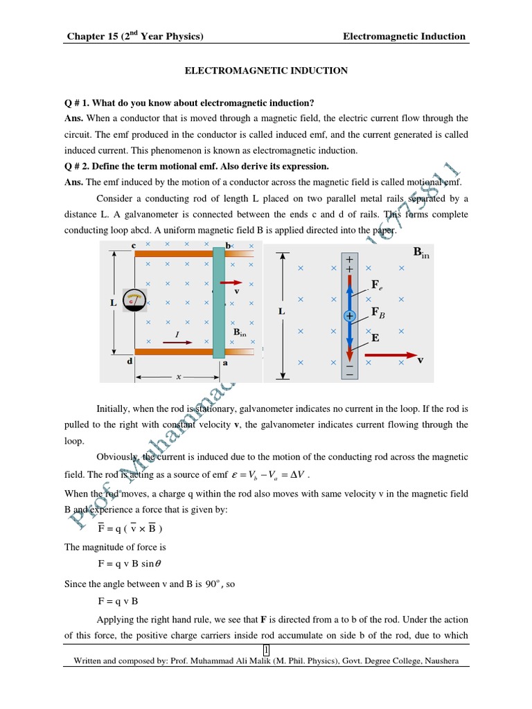 Chapter 15 Notes | PDF | Electromagnetic Induction | Inductor