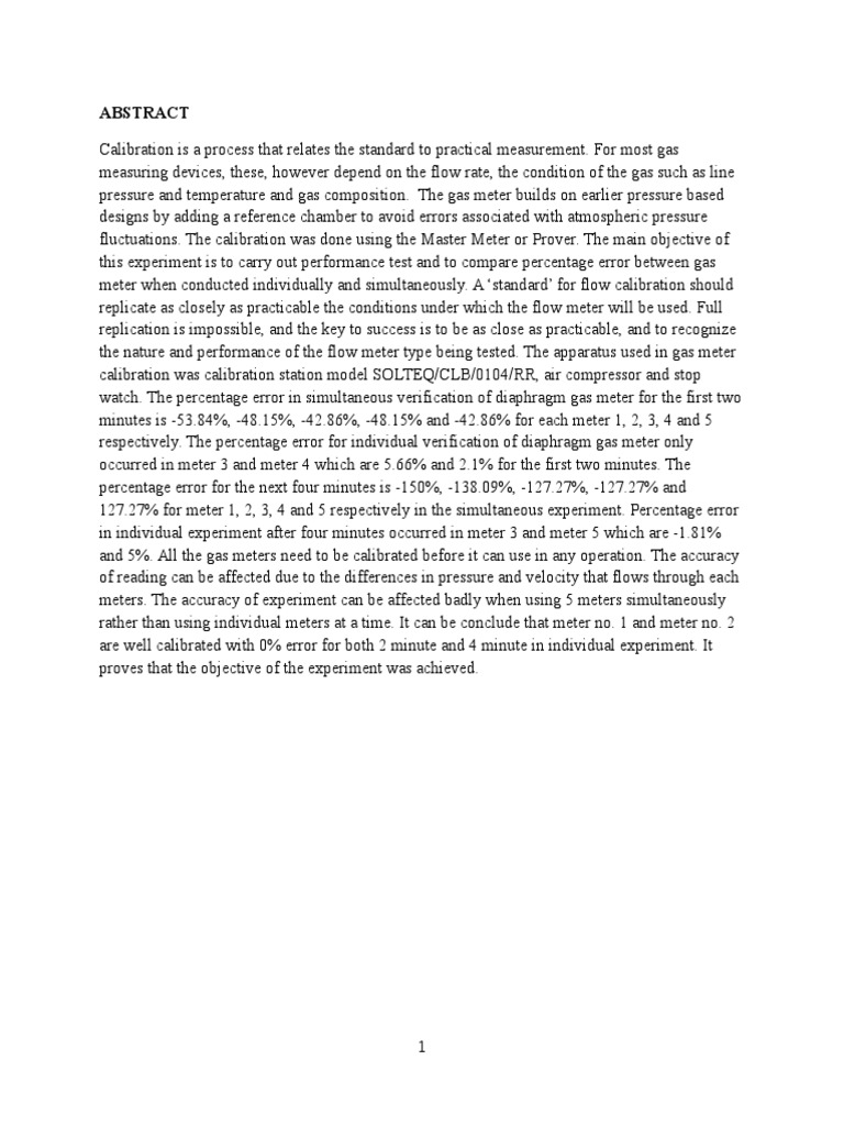 Gas Meter Calibration | PDF | Flow Measurement | Calibration