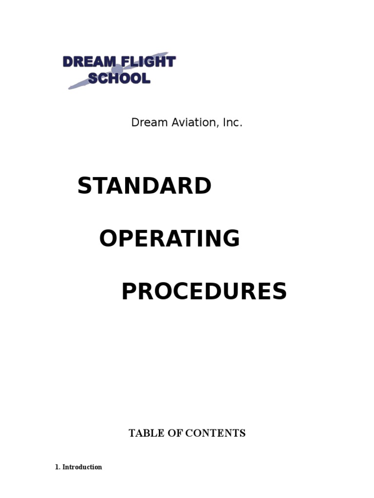 Standard Operating Procedures | PDF | Instrument Flight Rules | Flight ...