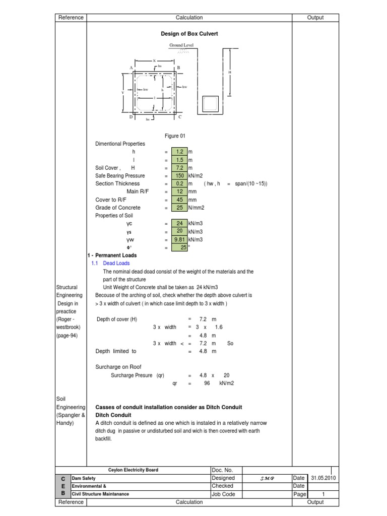 Box Culvert Design 2 | Structural Load | Classical Mechanics