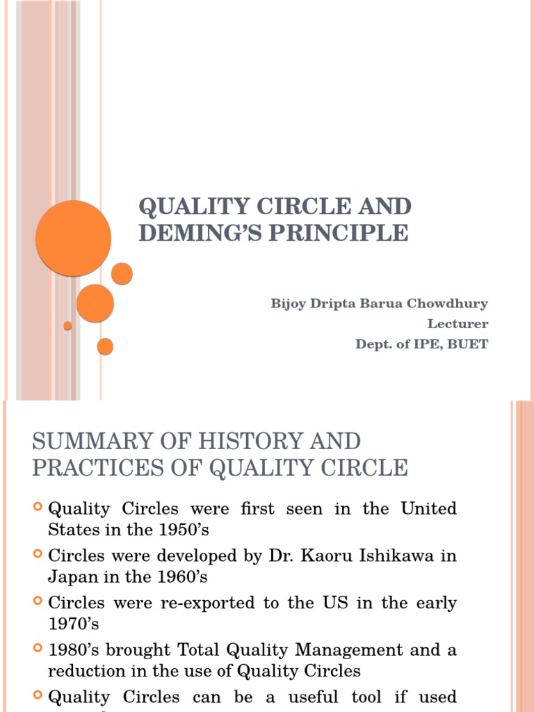 Quality Circle and Deming's Principle | PDF | Employment | Leadership