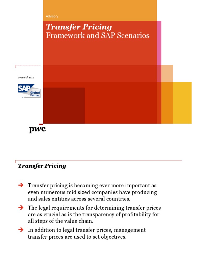 Transfer Pricing Framework and SAP Scenarios | PDF | Business ...