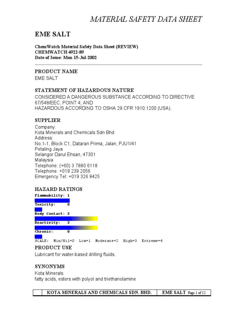 Eme Salt | Download Free PDF | Toxicity | Particulates