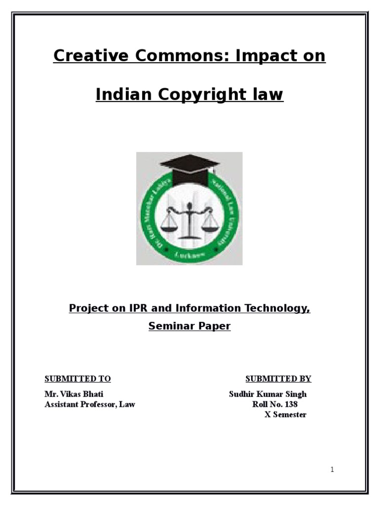 Creative Commons: Impact On: Project On IPR and Information Technology ...
