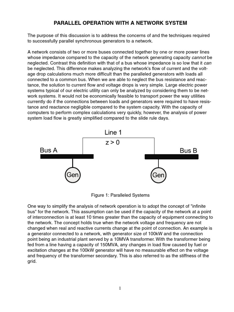 Parallel Operation of Synchronous Generators | PDF | Electric Generator ...