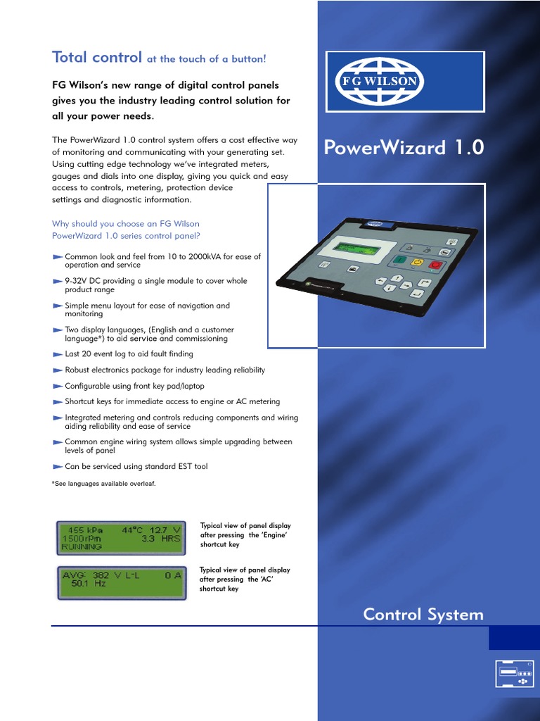 FG Wilson PowerWizard 1.0 Control Panels | PDF | Reliability ...