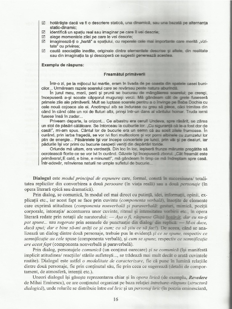 Model Compunere Descriptiva-Dialogul | PDF