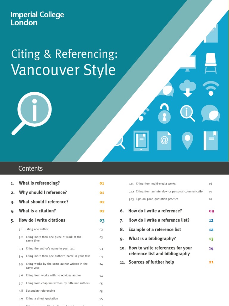 Vancouver Style: Citing & Referencing | Download Free PDF | Digital ...