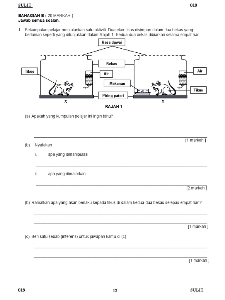 Ujian Diagnostik Sains Tahun 5 2015 B Pdf