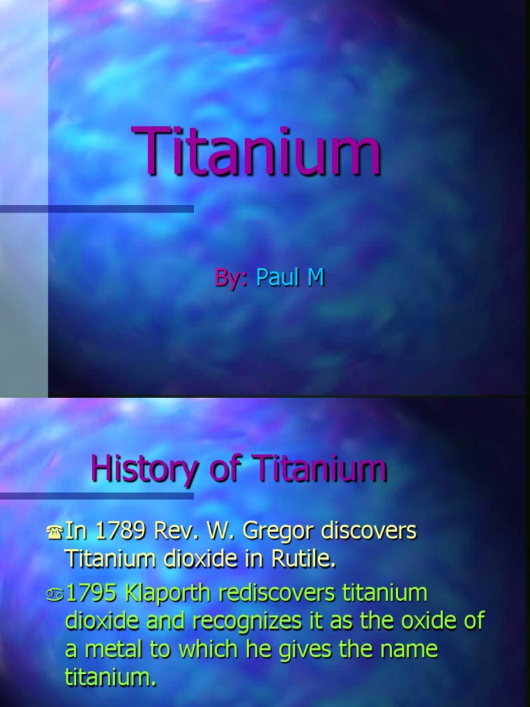 History Of Titanium Pdf Titanium Titanium Dioxide