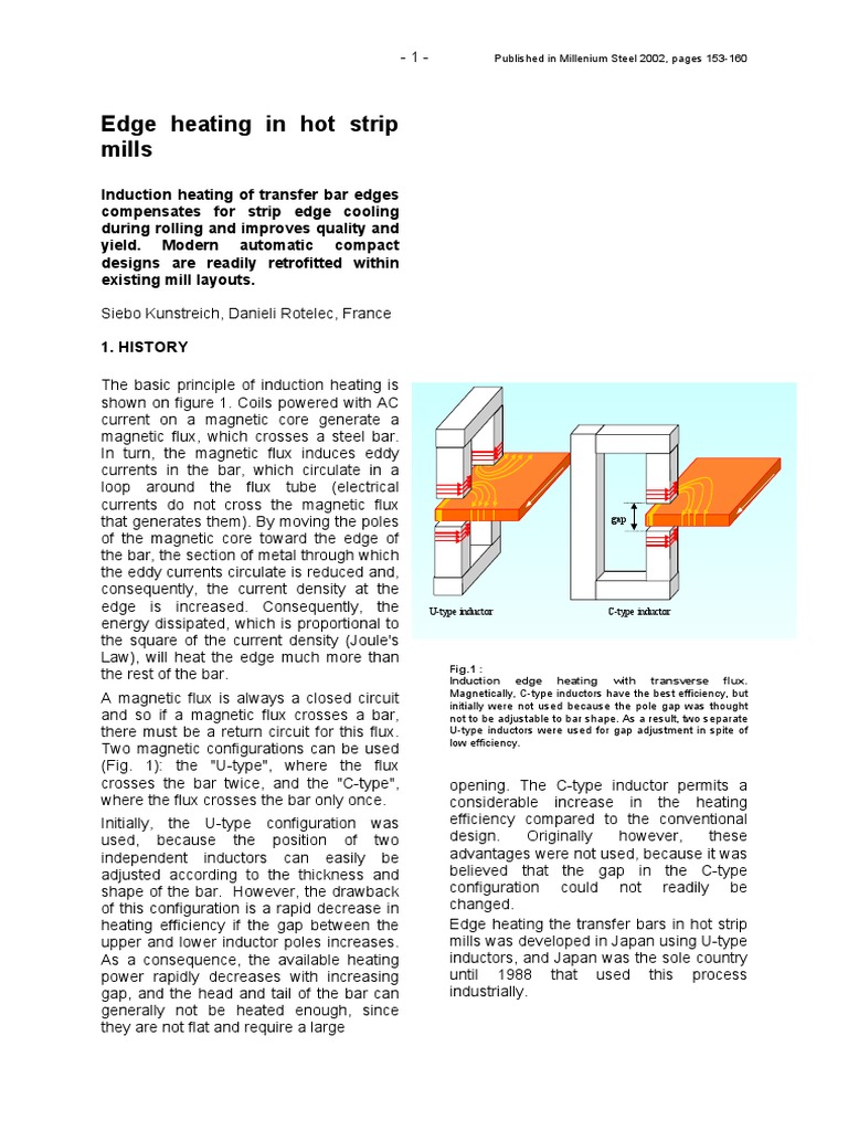 Induction Edge Heating in Hot Strip Mills | PDF | Rolling (Metalworking ...