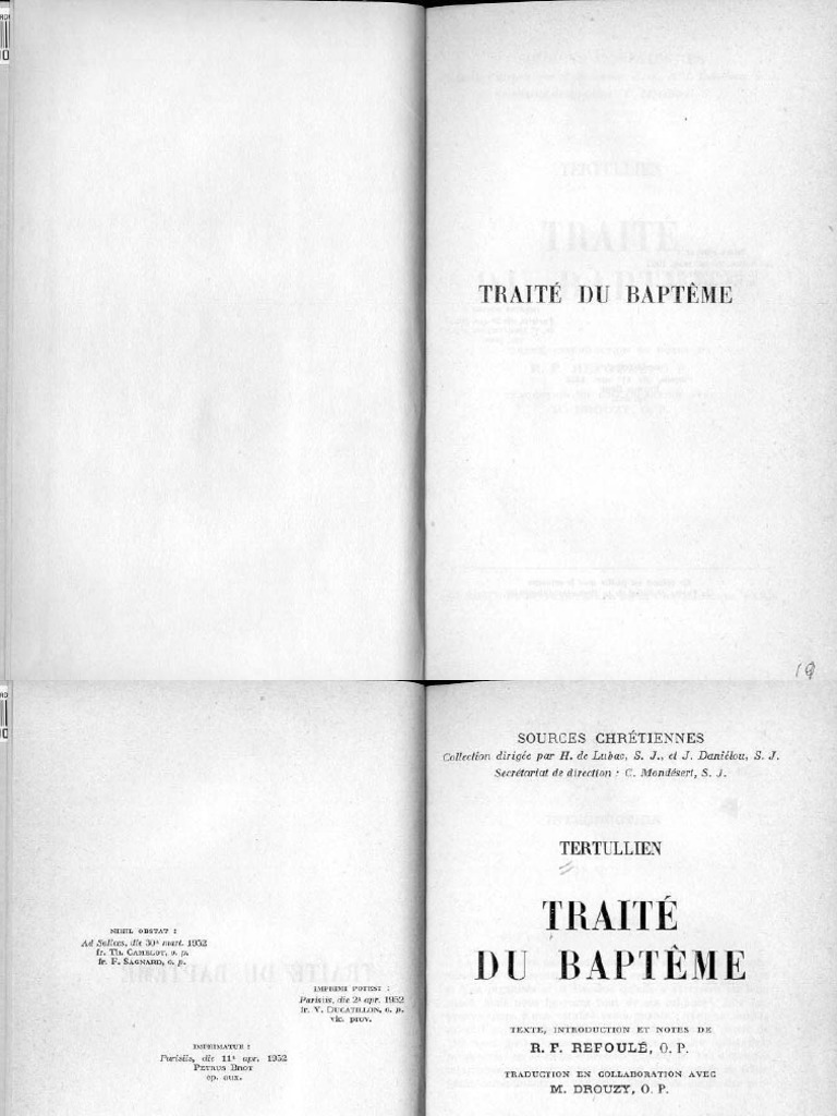 SC 035-Tertullien - de Baptismo PDF | PDF
