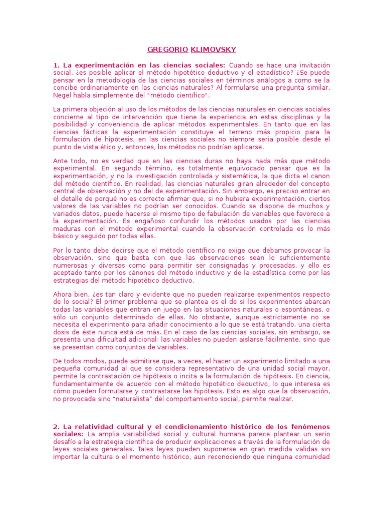 Gregorio Klimovsky | Descargar gratis PDF | Método científico | Science