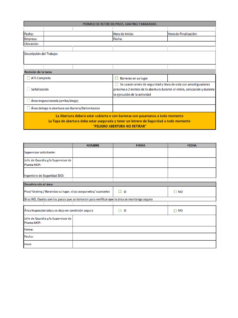 Permiso de Retiro de Grating | PDF