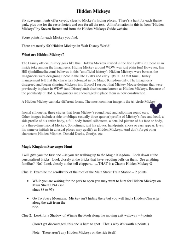 Hidden Mickeys | The Walt Disney Company | Walt Disney Parks And Resorts