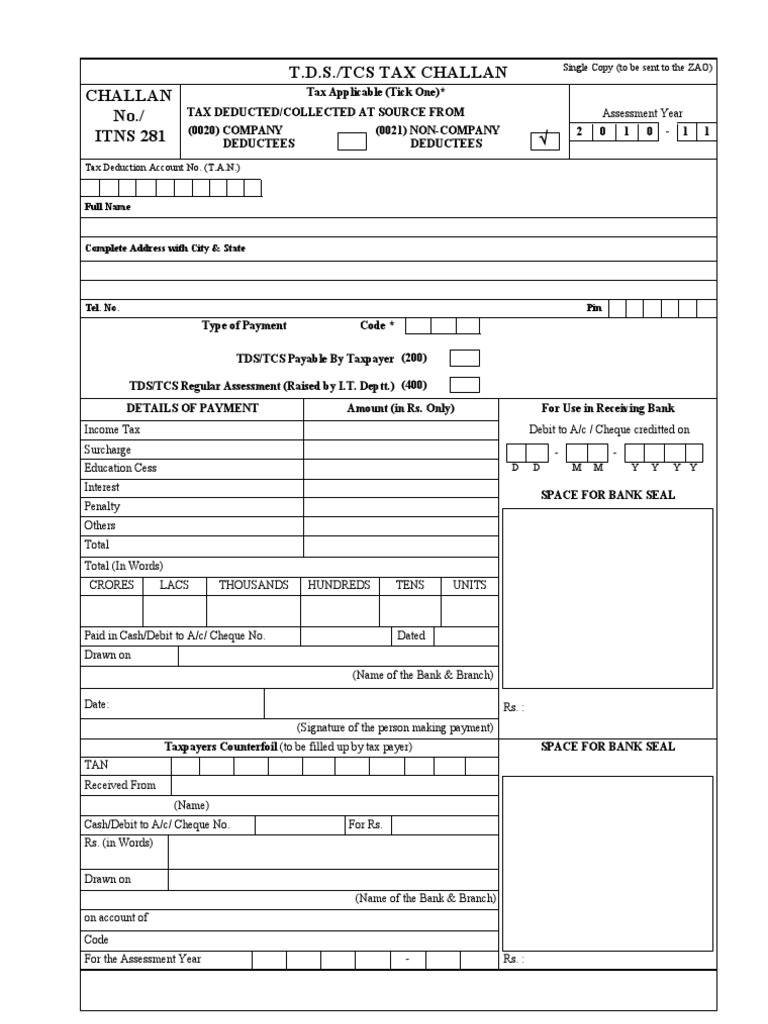 TDS Challan Payment Instructions | PDF | Payments | Cheque