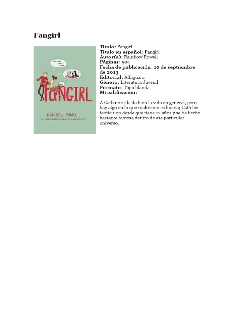 Fangirl | PDF | Ficción general