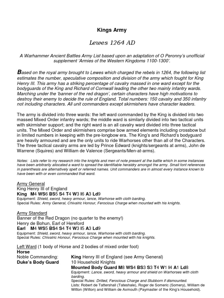 Kings Army V1 | Download Free PDF | Cavalry | Army