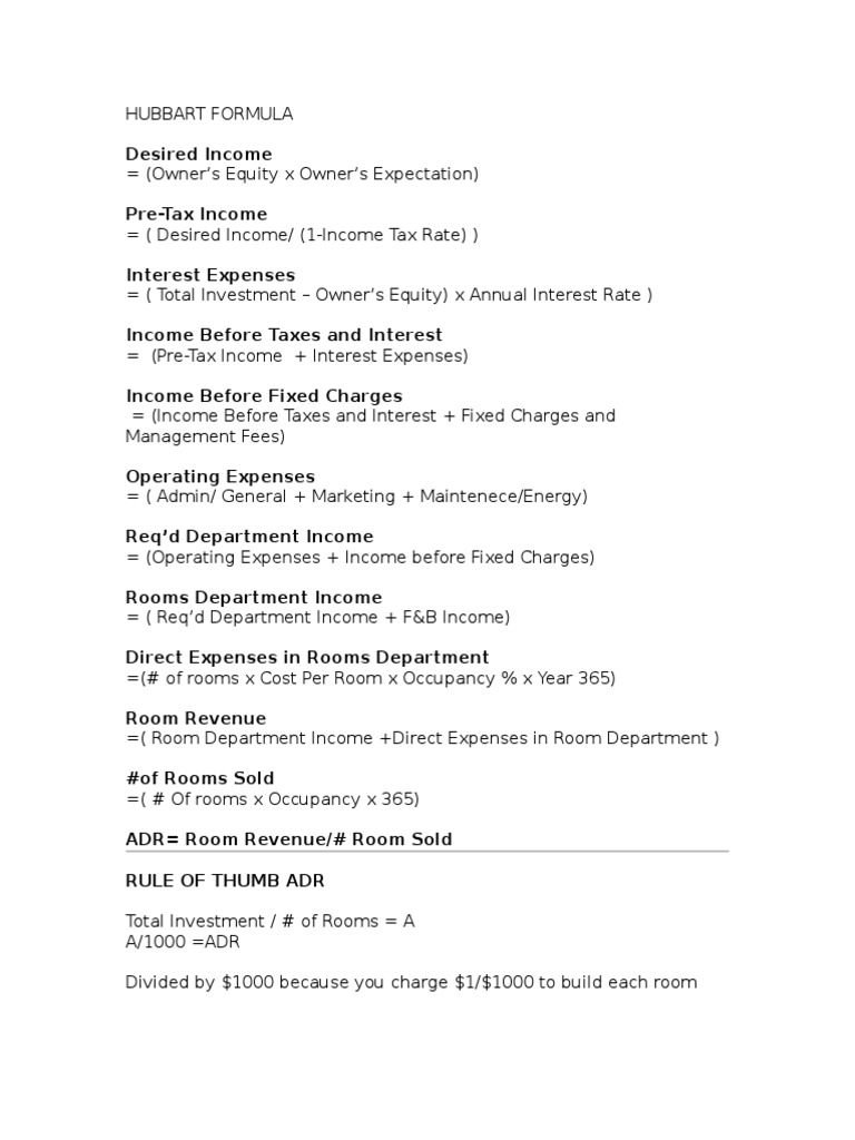 Hubbart Formula | PDF