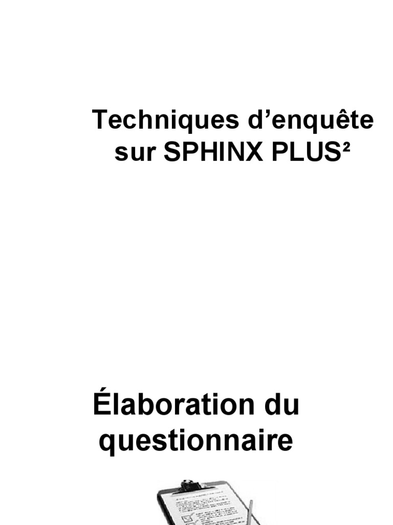 Cours Sphinx PDF | PDF | Application | Questionnaire