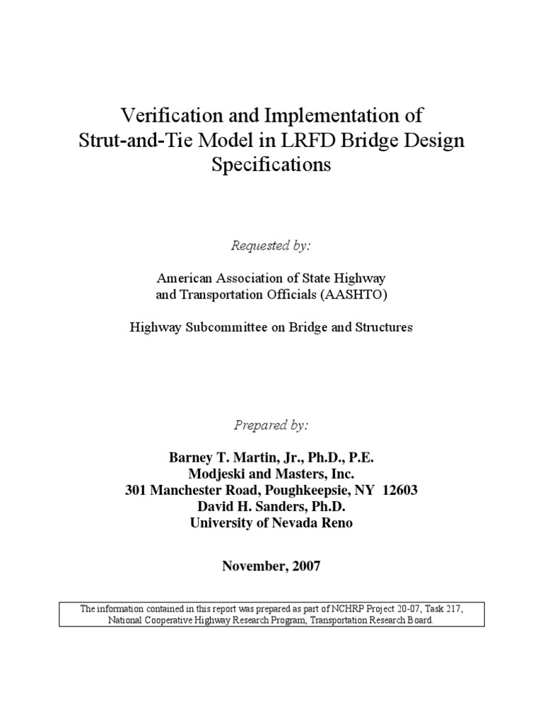 Verification and Implementation of Strut-And-Tie Model in | PDF ...