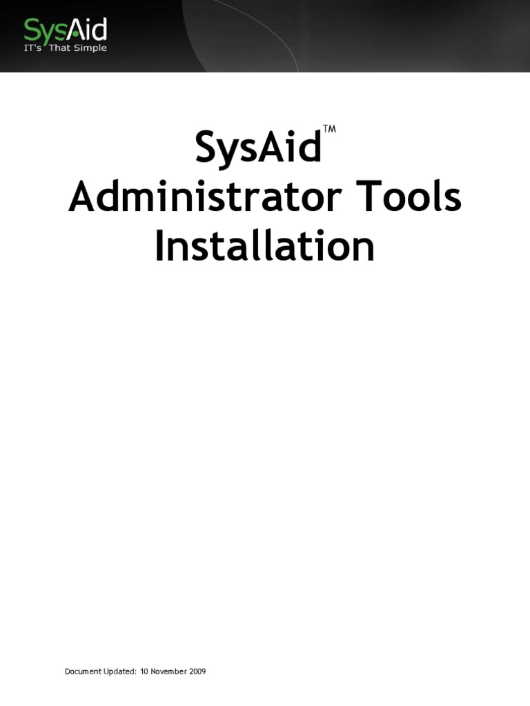 Sysaid Administrator Tools | PDF | Windows 2000 | Microsoft Windows