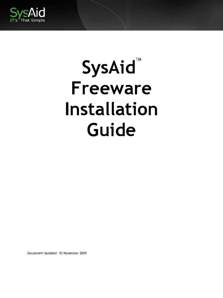 Freeware Installation Sysaid | Download Free PDF | Installation ...