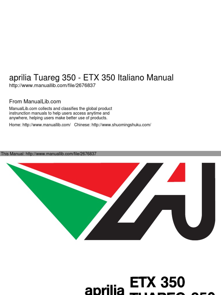 (www.manuallib.com) - aprilia Tuareg 350 - ETX 350 Italiano 说明书 PDF ...